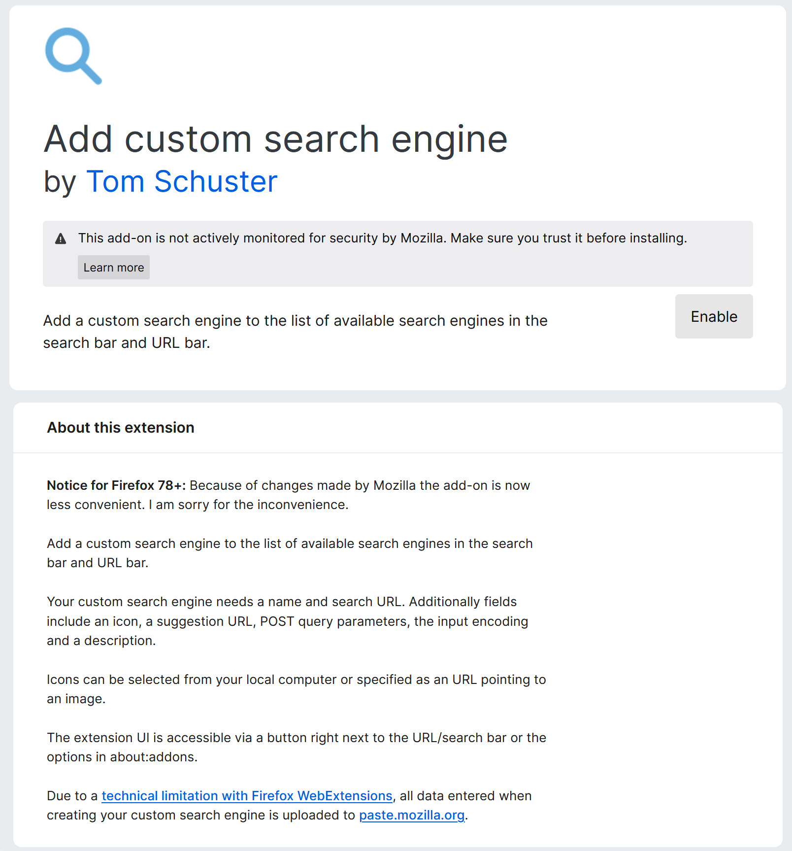 Firefox Custom Search: Speeding up Debugging